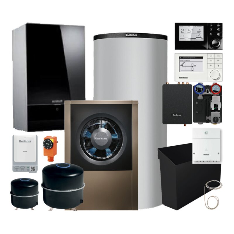 Buderus WLW196i-8 AR E Wärmepumpen-Paket Pufferspeicher PNRZ750.6 ES-, 12.078,50