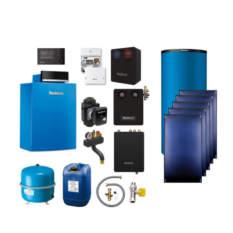 Buderus GB212-22 kW IP Gas-Brennwertkessel Paket mit Pufferspeicher ...