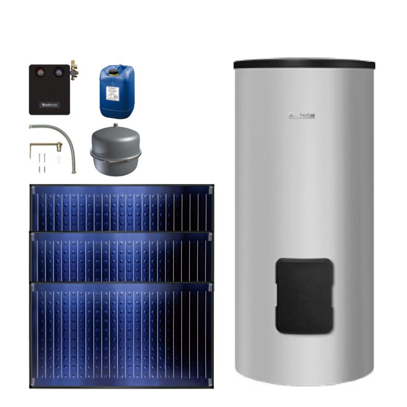 Buderus Solar-Paket Logaplus S69, 3x Flachkollektor SKN4.0 waagerecht, 4.572,57