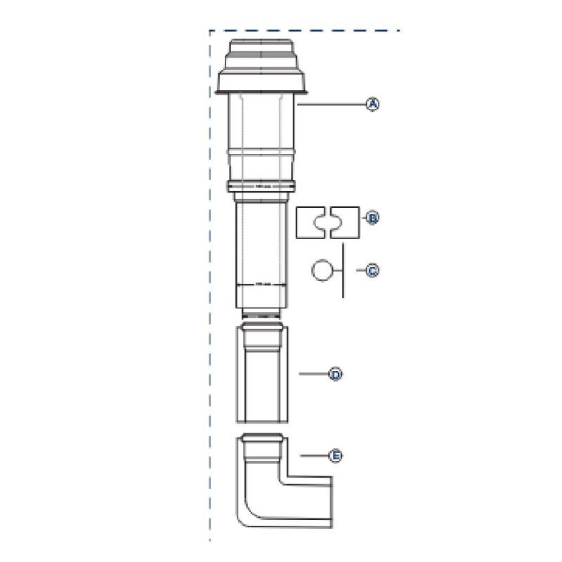 Buderus Grundbausatz DO, d:80/125 schwarz, 201,82